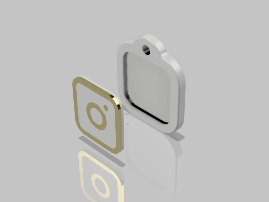 Instagram Keychain with NFC tag cutout - Free 3D Print Model - MakerWorld