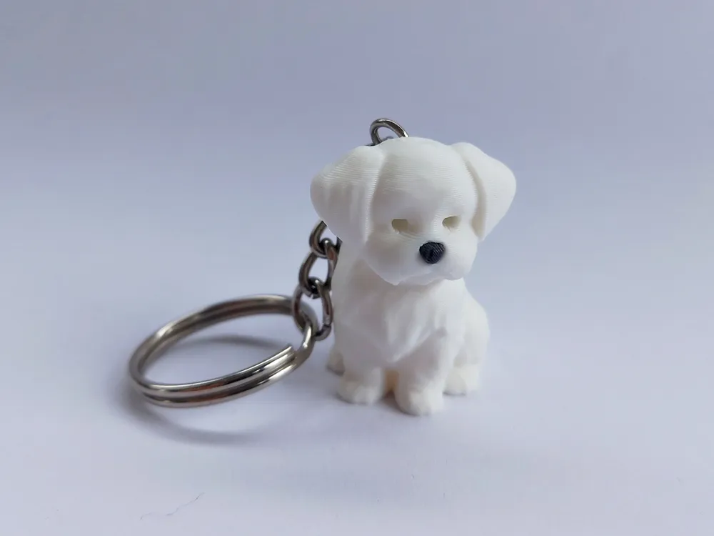 Little Maltese Dog Keychain by Wölhart - MakerWorld