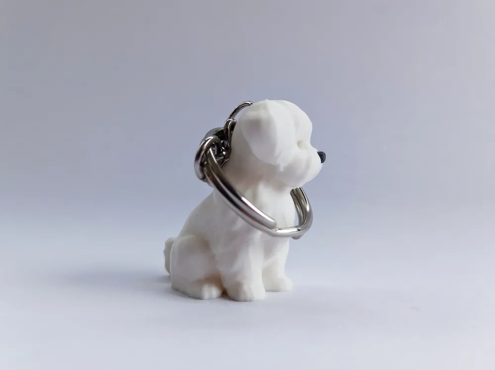 Little Maltese Dog Keychain by Wölhart - MakerWorld