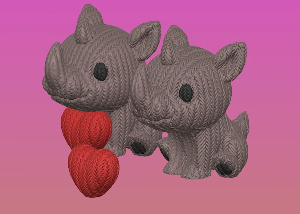 Knitted Rhino of Love by Valkyrie Forge - MakerWorld