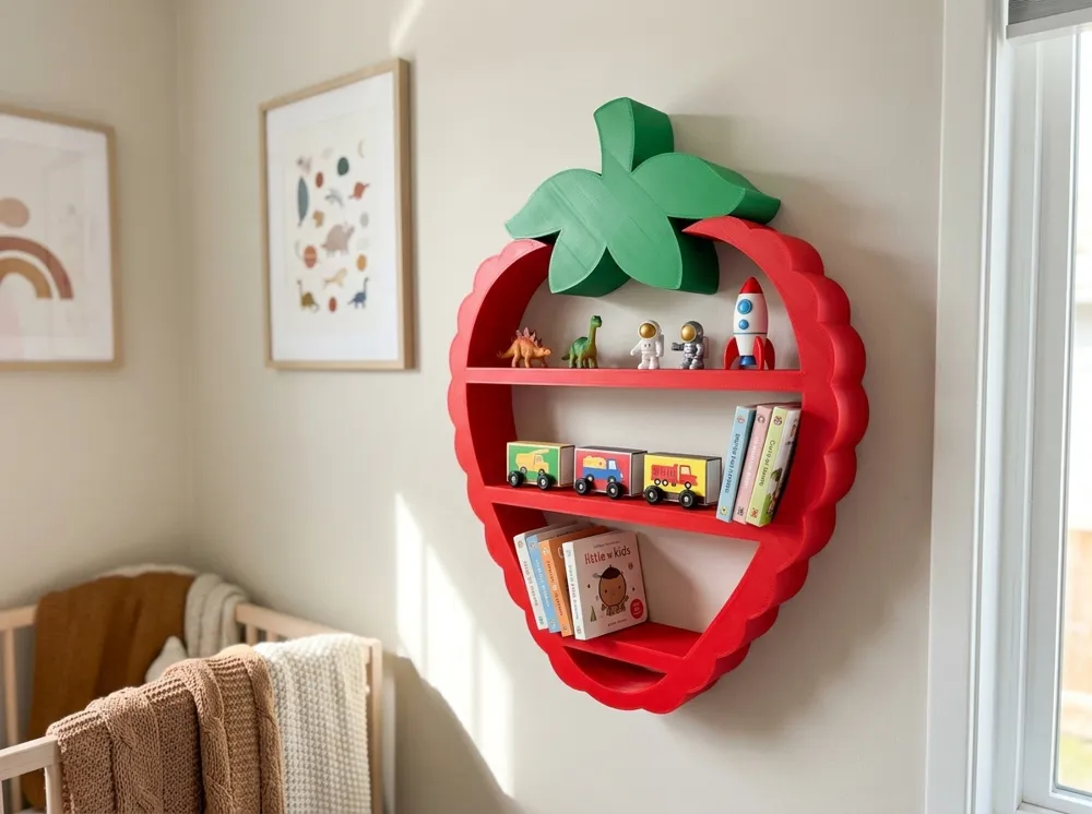 Personalized Strawberry Kids Shelf - Free 3D Print Model - MakerWorld