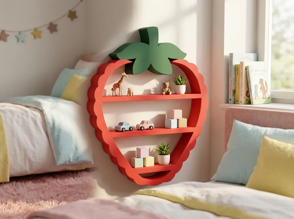 Personalized Strawberry Kids Shelf - Free 3D Print Model - MakerWorld