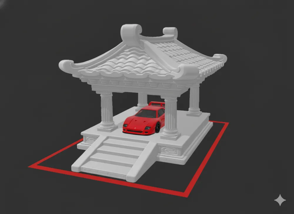 Hot Wheels Temple Display Stand – 1:64 Scale - Free 3D Print Model ...