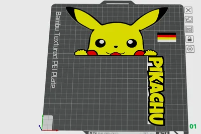 pikachu logo for door by Enova 3D - MakerWorld