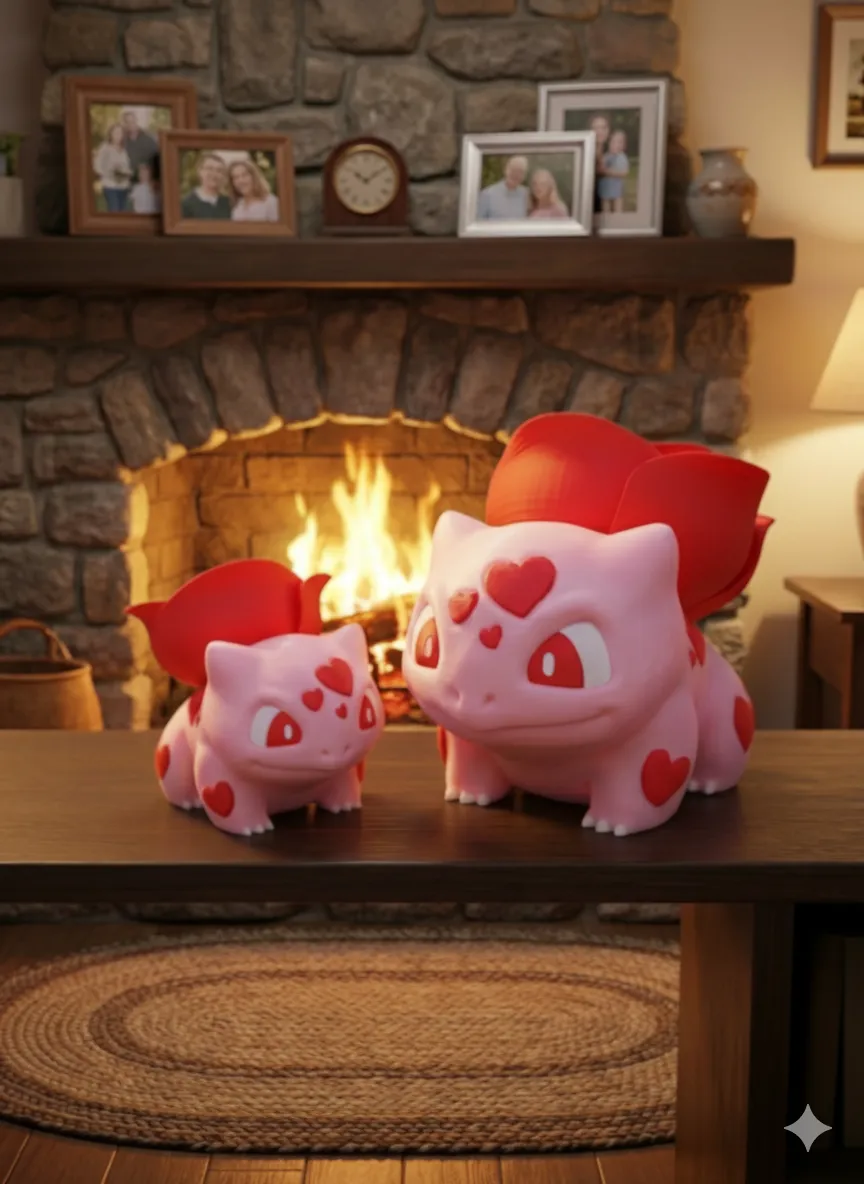 Valentine's Day Bulbasaur LED Rose - Free 3D Print Model - MakerWorld