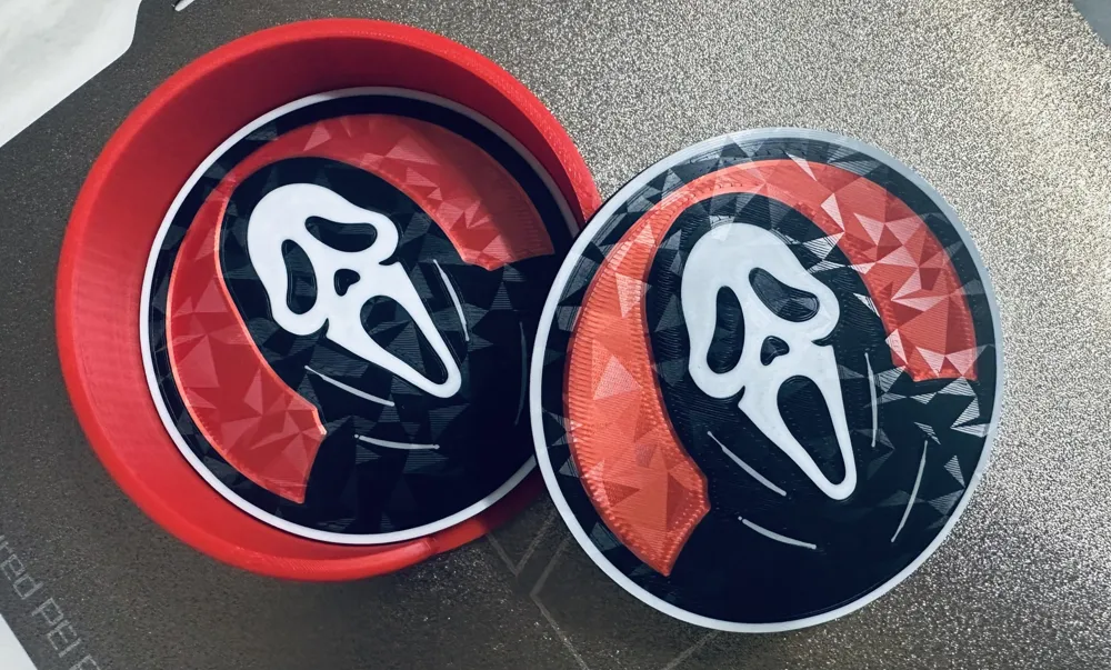Ghostface / Scream Coaster & Holder Set - Free 3D Print Model - MakerWorld