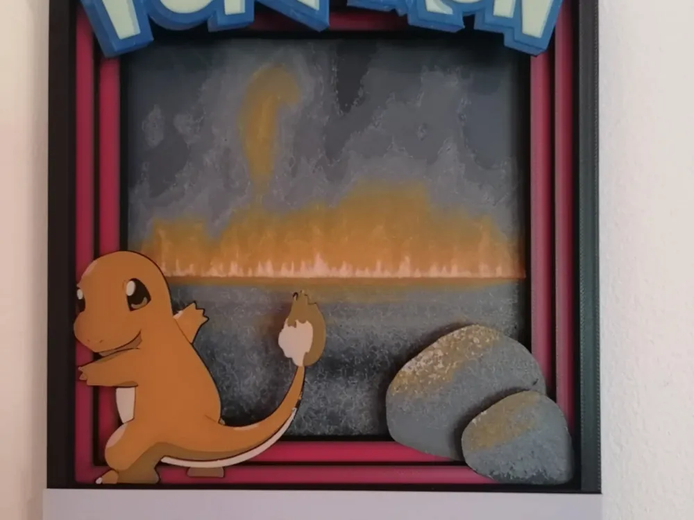 Charmander Blaze Shadowbox by BenDBF MakerWorld: Download Free 3D Models