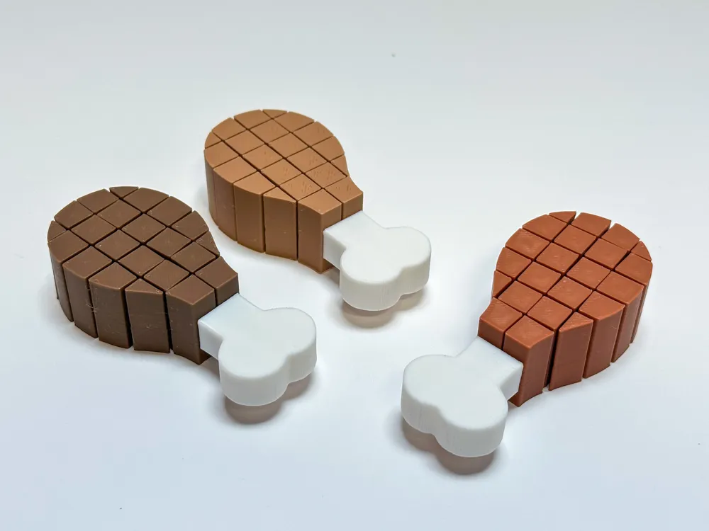 Mini Pixel Turkey Leg Fidget by 3DPmom MakerWorld: Download Free 3D Models