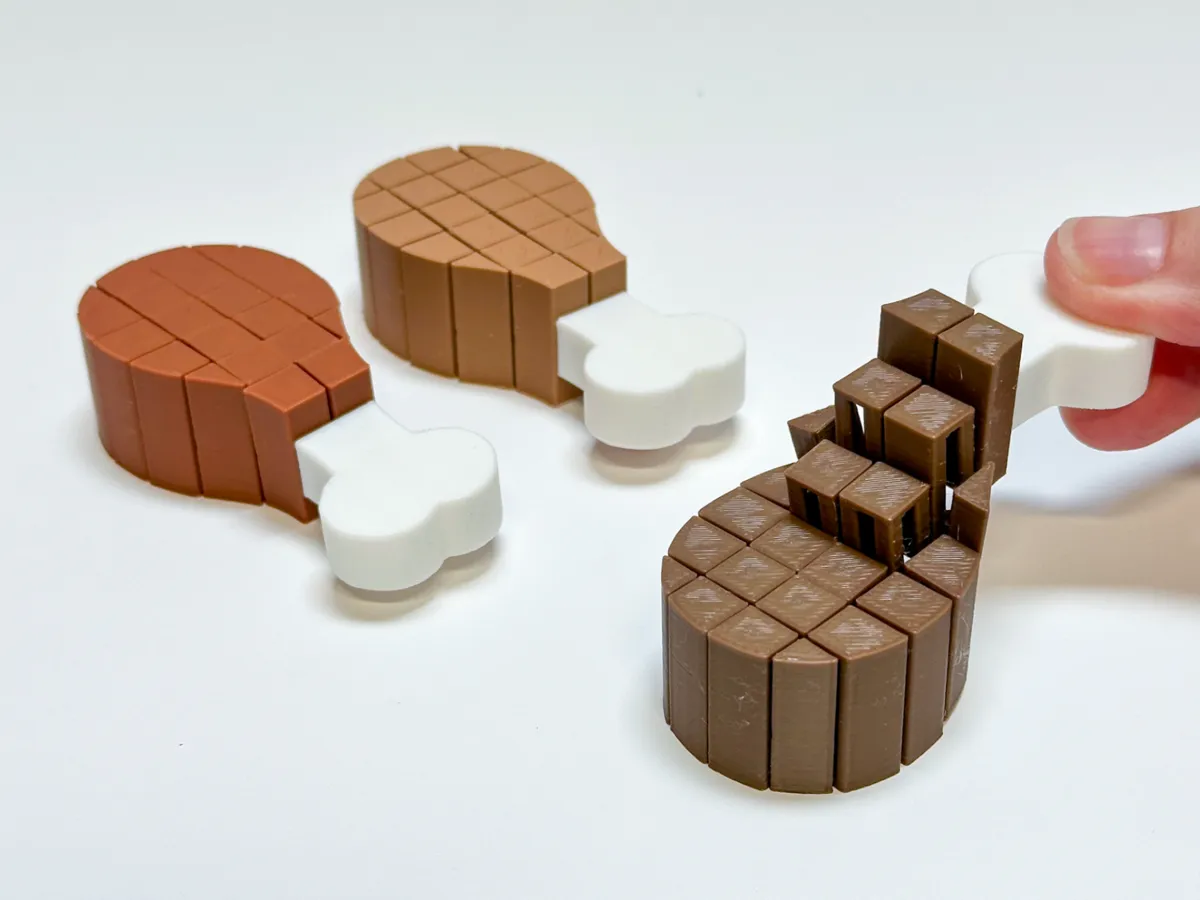 Mini Pixel Turkey Leg Fidget by 3DPmom MakerWorld: Download Free 3D Models