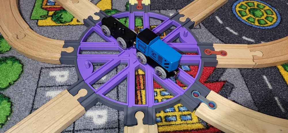 XL skeleton turntable / crossroad wood train brio - Free 3D Print Model ...