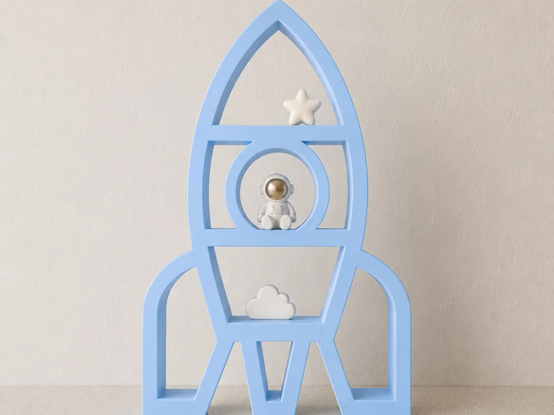 Rocket Shelf|Space Decor|No Supports - Free 3D Print Model - MakerWorld