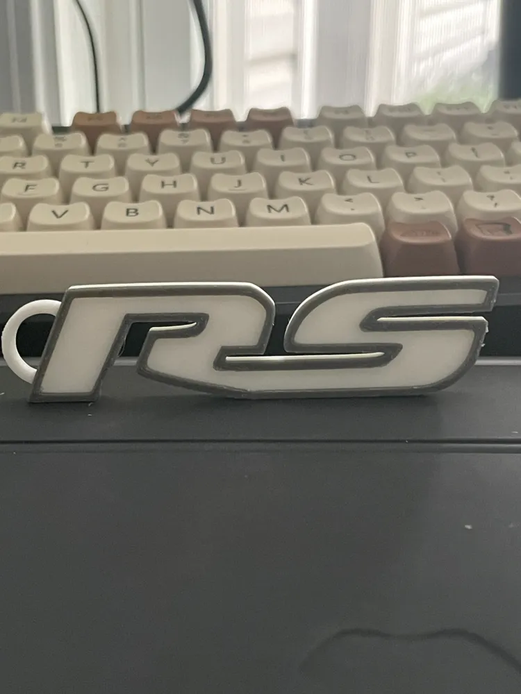Porsche 992 GT3 RS RS logo keychain - Free 3D Print Model - MakerWorld