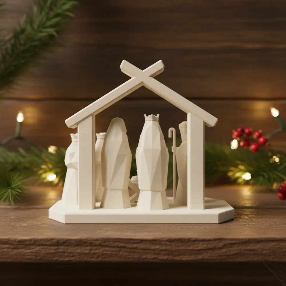 Geometric Nativity Scene - Free 3D Print Model - MakerWorld