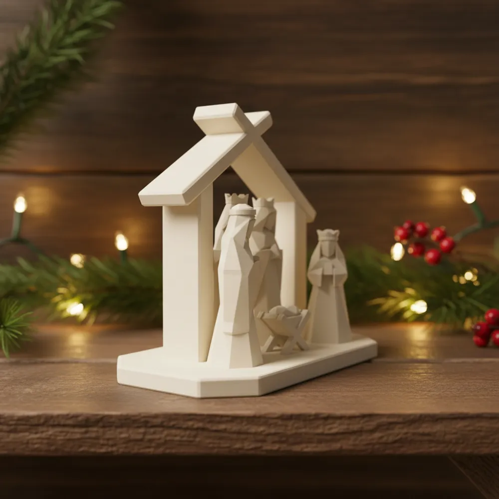 Geometric Nativity Scene - Free 3D Print Model - MakerWorld