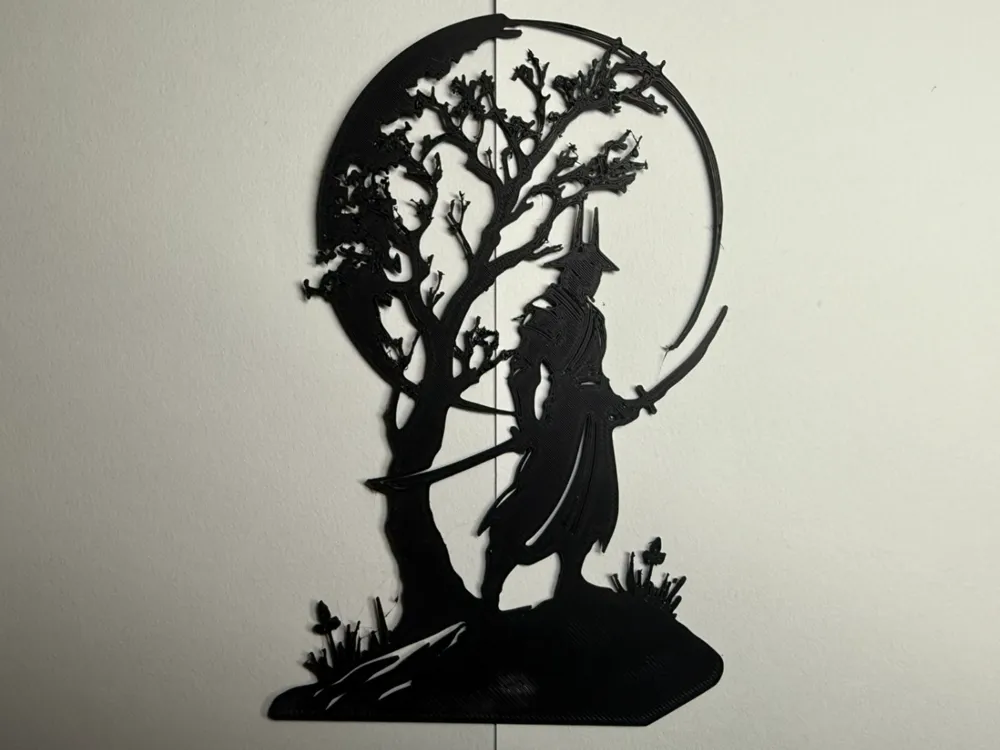 samurai silhouette under the tree (wall art) by Mysstra hueforge 3Dart ...