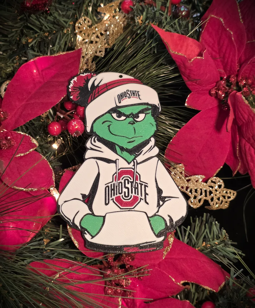 Grinch Ohio State Christmas Ornament by Ray MakerWorld: Download Free ...