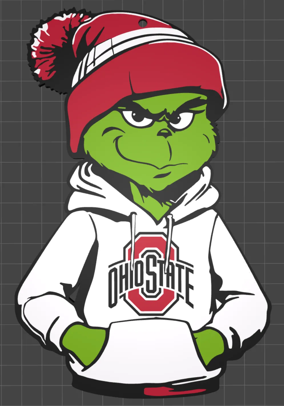 Grinch Ohio State Christmas Ornament by Ray MakerWorld: Download Free ...