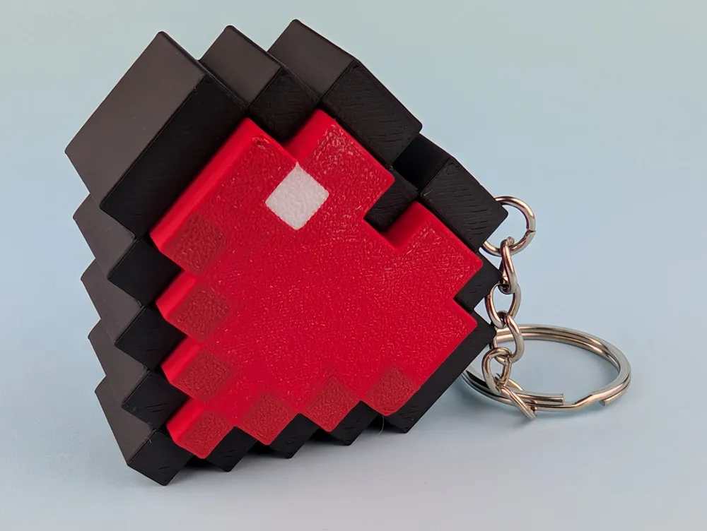 Minecraft Heart Clicky Keychain - Free 3D Print Model - MakerWorld