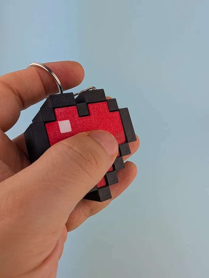 Minecraft Heart Clicky Keychain - Free 3D Print Model - MakerWorld