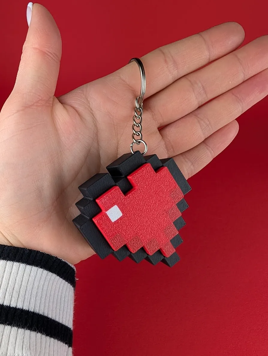 Minecraft Heart Clicky Keychain - Free 3D Print Model - MakerWorld