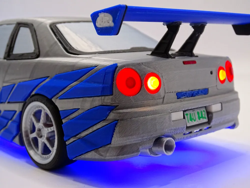Nissan Skyline GT-R R34 (F&F) + RGB Neon & Lights - Free 3D Print Model ...