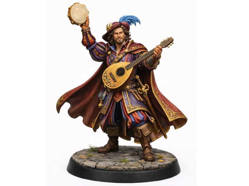 Menschliche Bardenminiatur – Kostenloses 3D-Druckmodell – MakerWorld