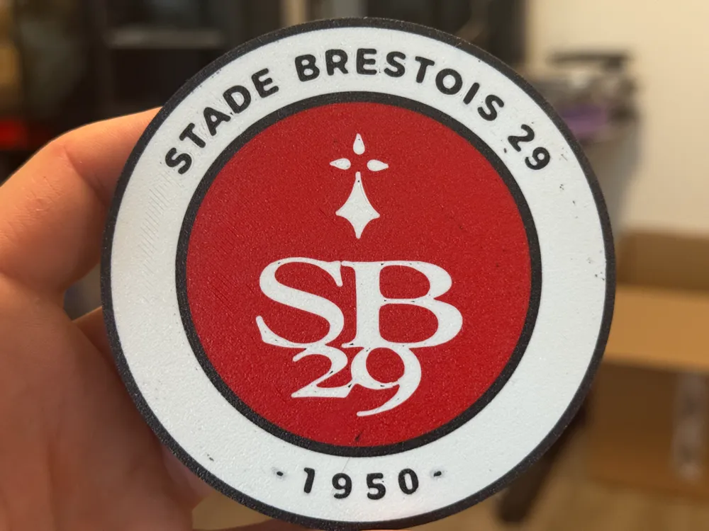 Stade Brestois coaster - Free 3D Print Model - MakerWorld