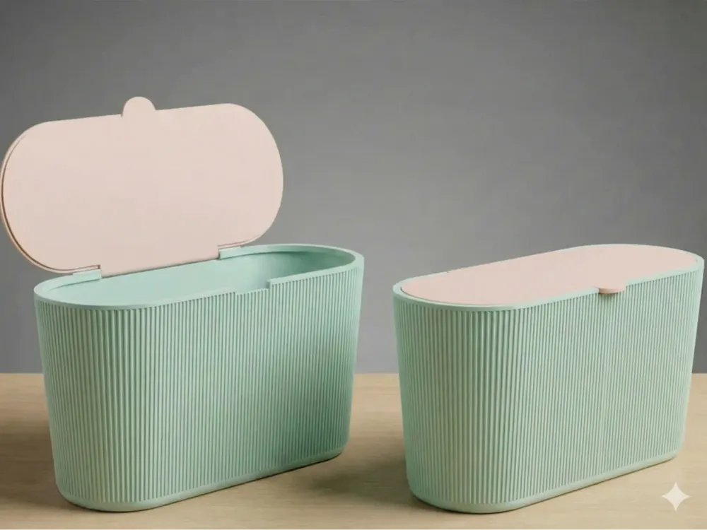 Minimalist Fluted Desktop Trash Can - Free 3D Print Model - MakerWorld