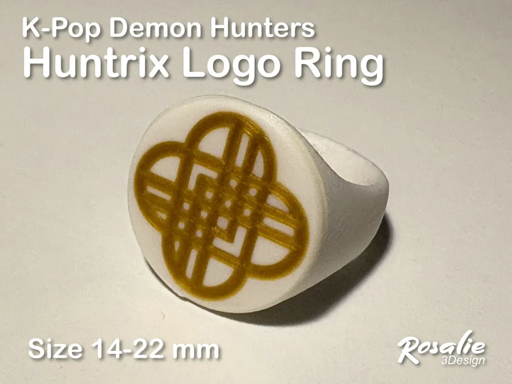 K-Pop Demon Hunter Huntrix Logo Ring - Free 3D Print Model - MakerWorld