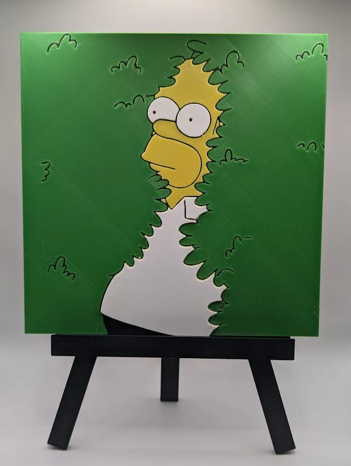 Homer in bushes Meme - Hueforge - Free 3D Print Model - MakerWorld