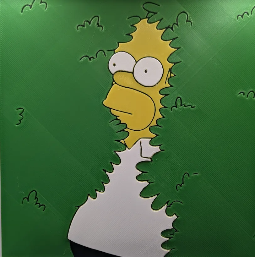 Homer in bushes Meme - Hueforge - Free 3D Print Model - MakerWorld