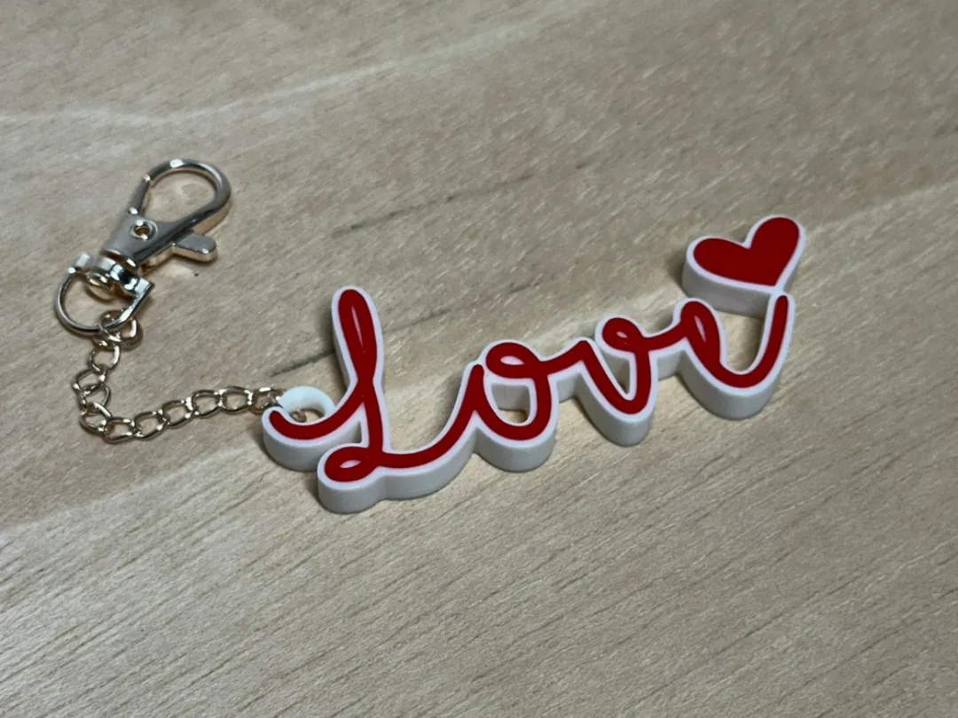Love Word Keychain - Free 3D Print Model - MakerWorld