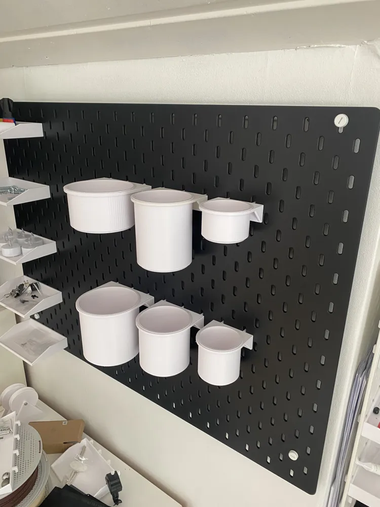 Skadis Round Bin, modular sizes - Free 3D Print Model - MakerWorld
