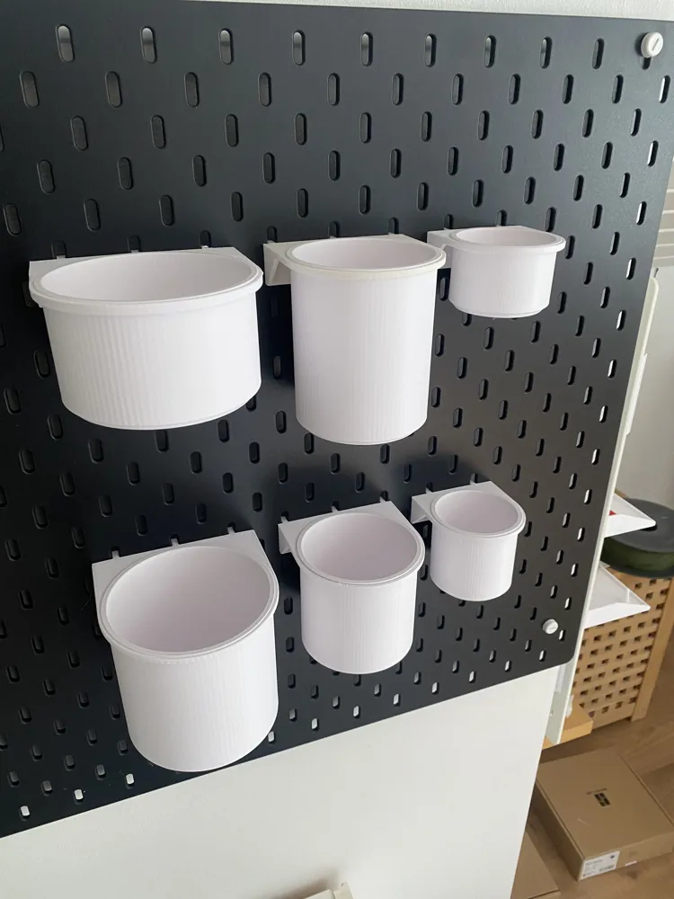 Skadis Round Bin, modular sizes - Free 3D Print Model - MakerWorld