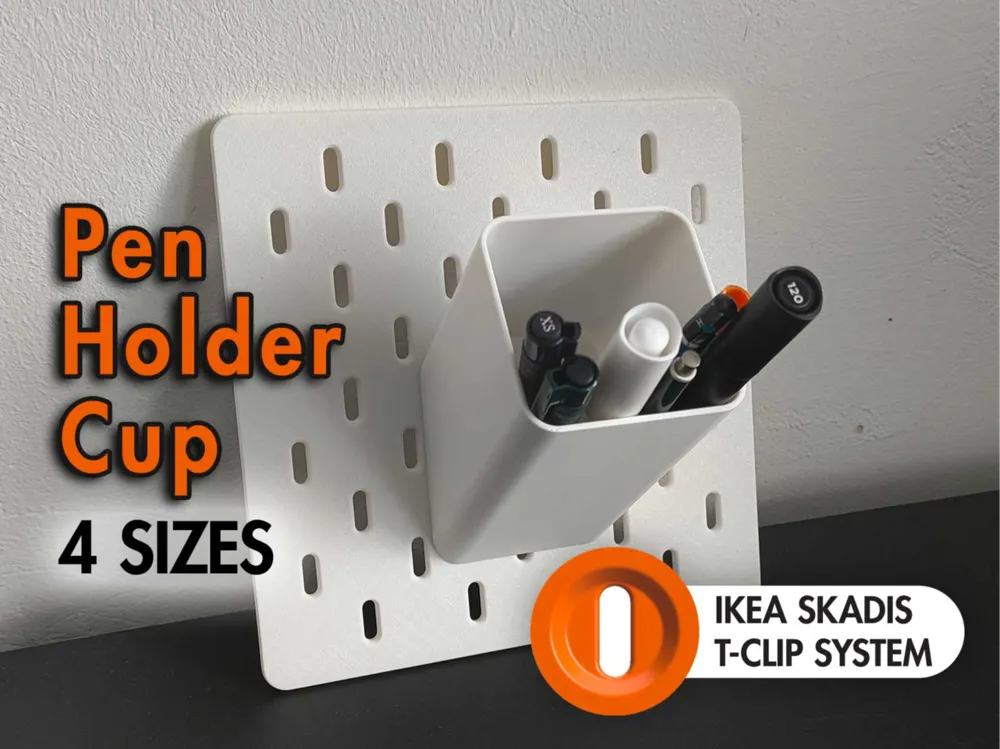 Universal Pen/Tool holder for IKEA SKADIS (T-clip) by samulski MakerWorld: Download Free 3D Models