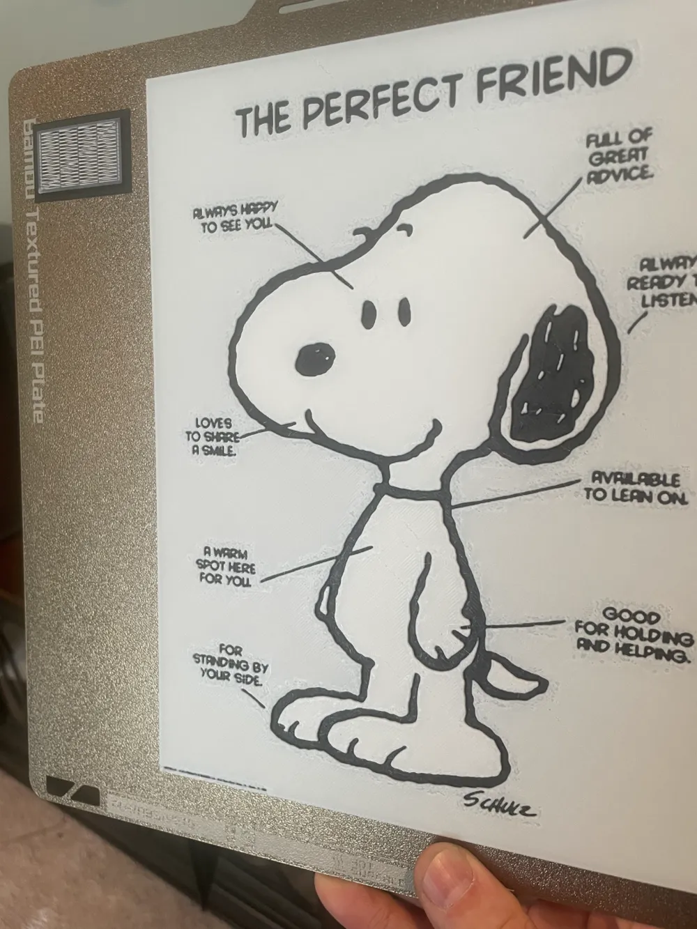 Snoopy Perfect Friend / Wall Art / Peanuts / Charlie Brown by 3D Prints ...