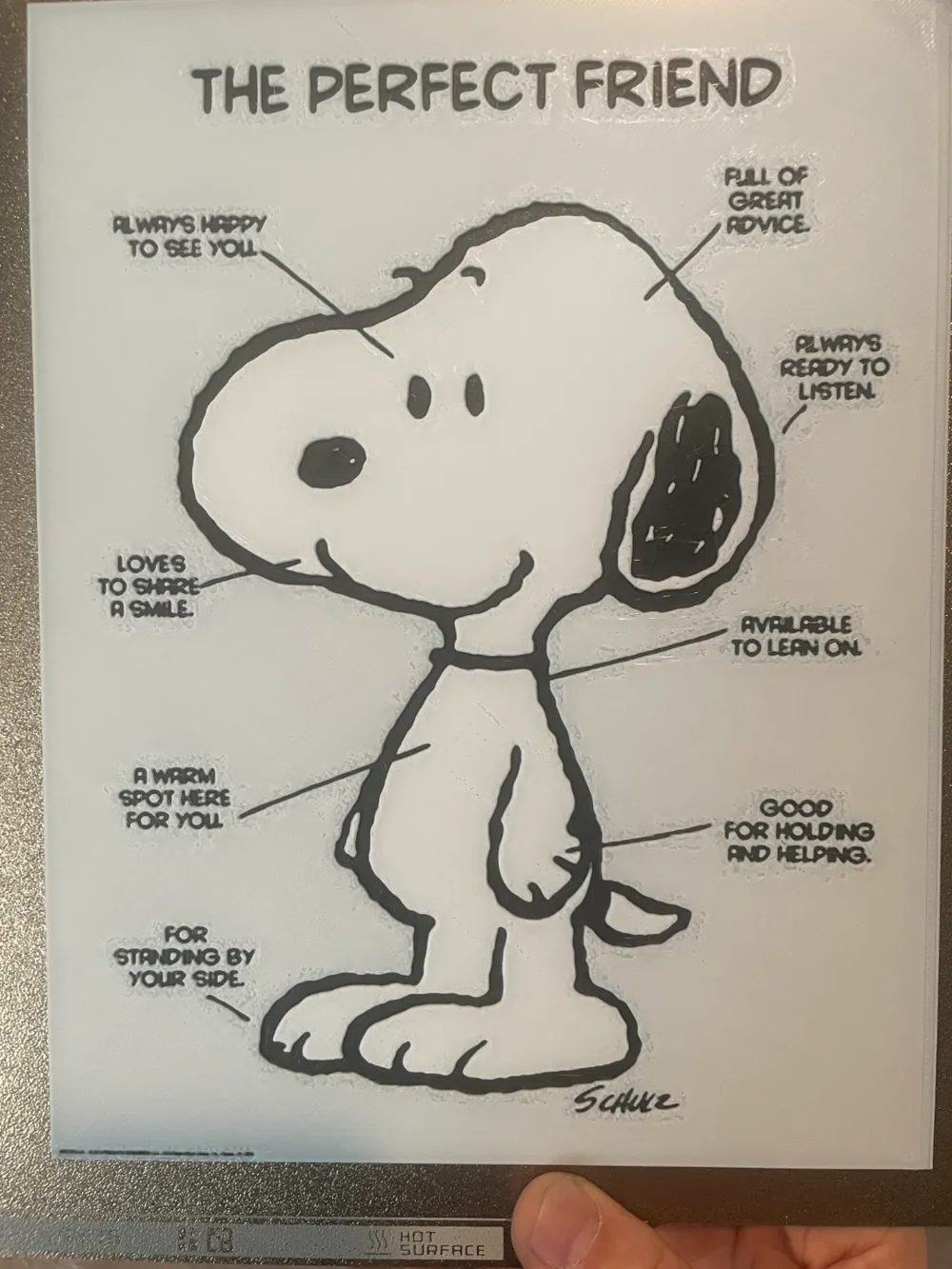 Snoopy Perfect Friend / Wall Art / Peanuts / Charlie Brown by 3D Prints ...