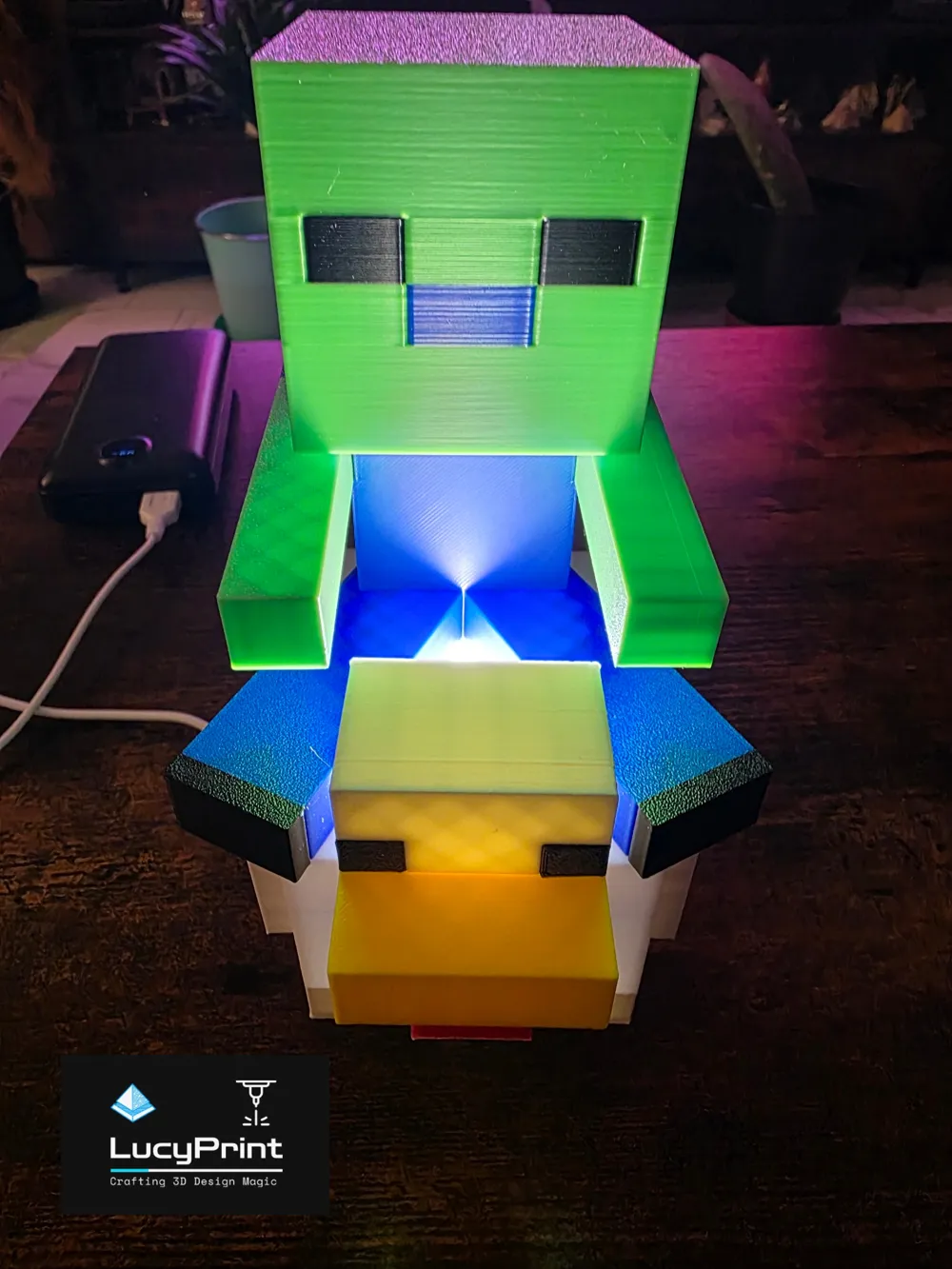 Minecraft Chicken Jockey 3D Lightbox by LucyPrint MakerWorld: Download ...