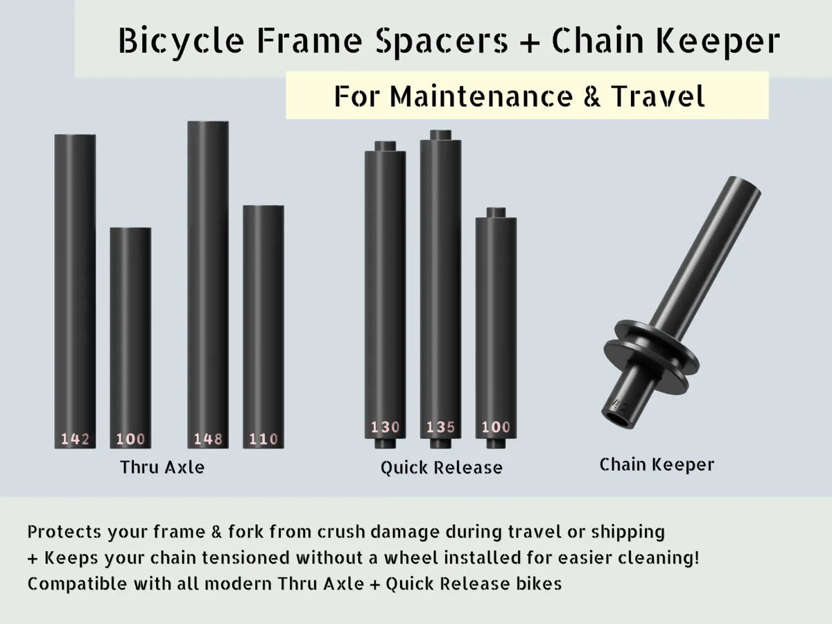 Bicycle Frame Spacers & Chain Keeper (TA + QR) - Free 3D Print Model ...
