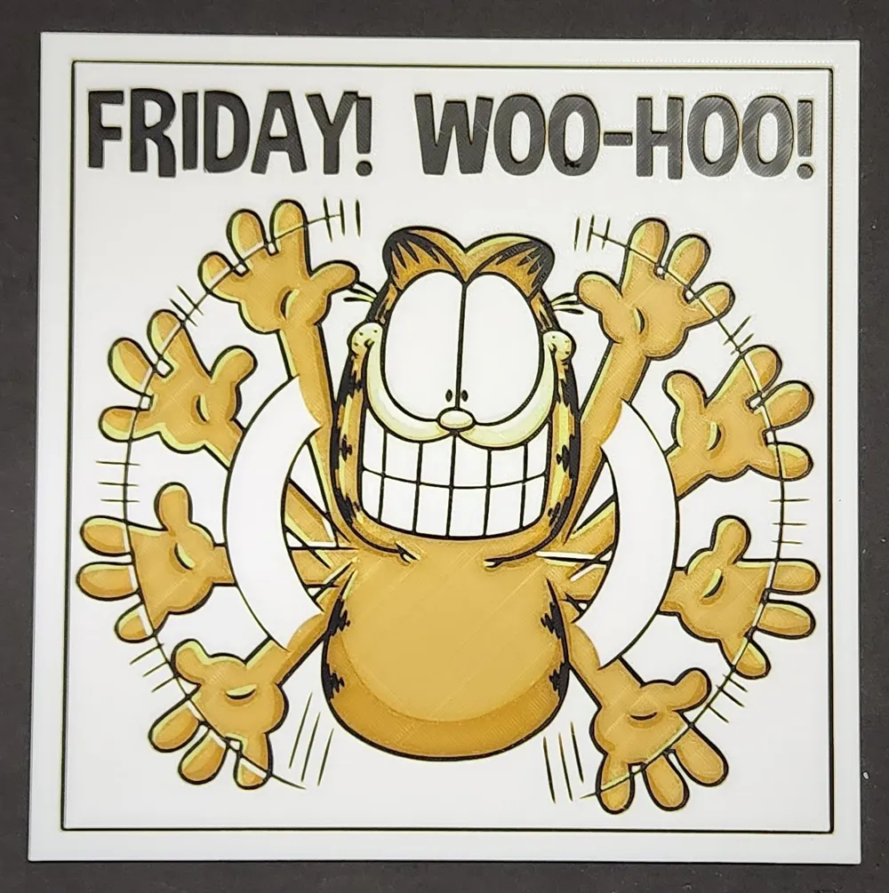 Garfield - Friday! (hueforge) by briankstan MakerWorld: Download Free ...