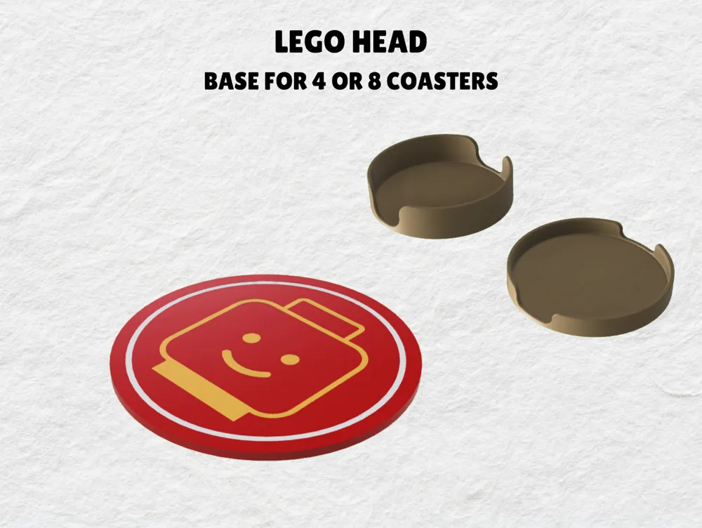 BRICK HEAD Coasters with bases for 4 or 8 coasters - Perfect for a ...