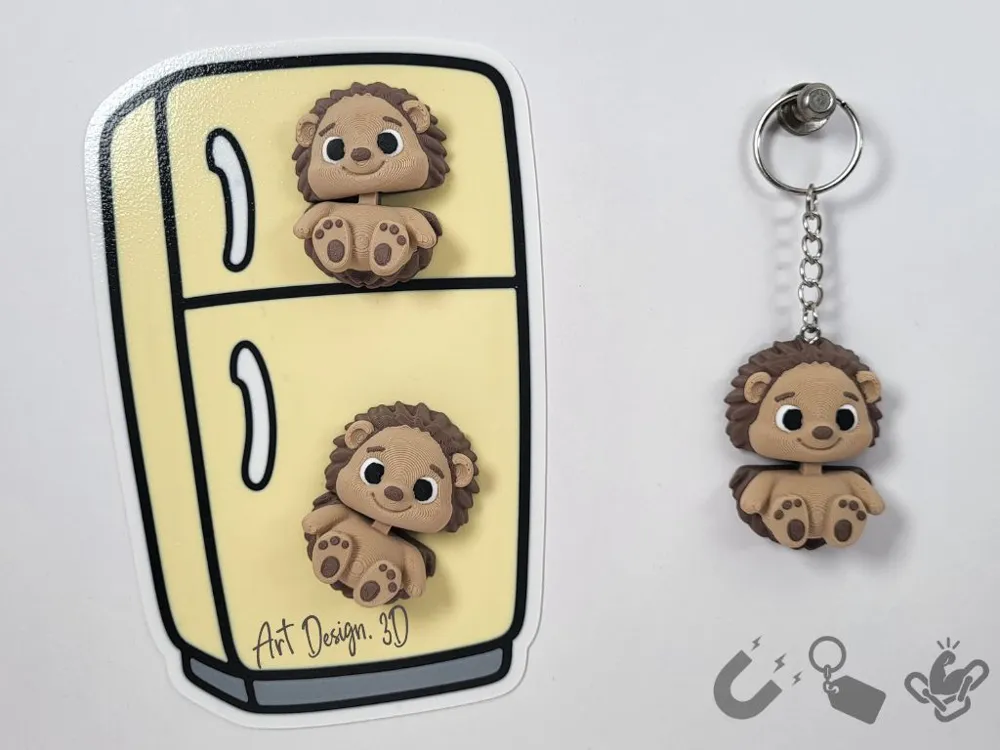 Flexi Hedgehog – Magnet & Keychain - Free 3D Print Model - MakerWorld