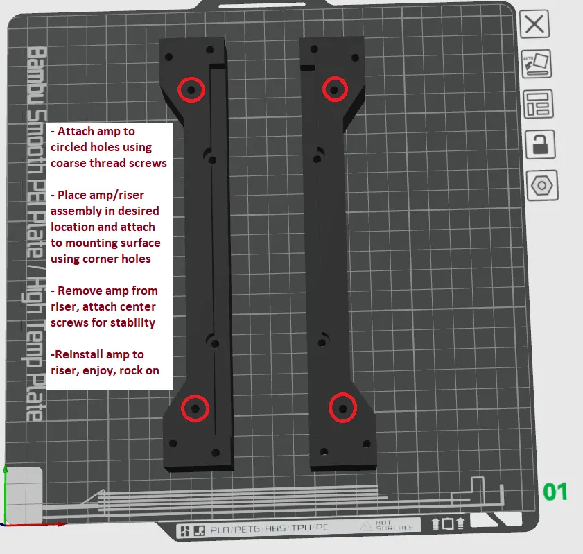 Down4Sound JP95T 1" Amplifier Riser - Free 3D Print Model - MakerWorld