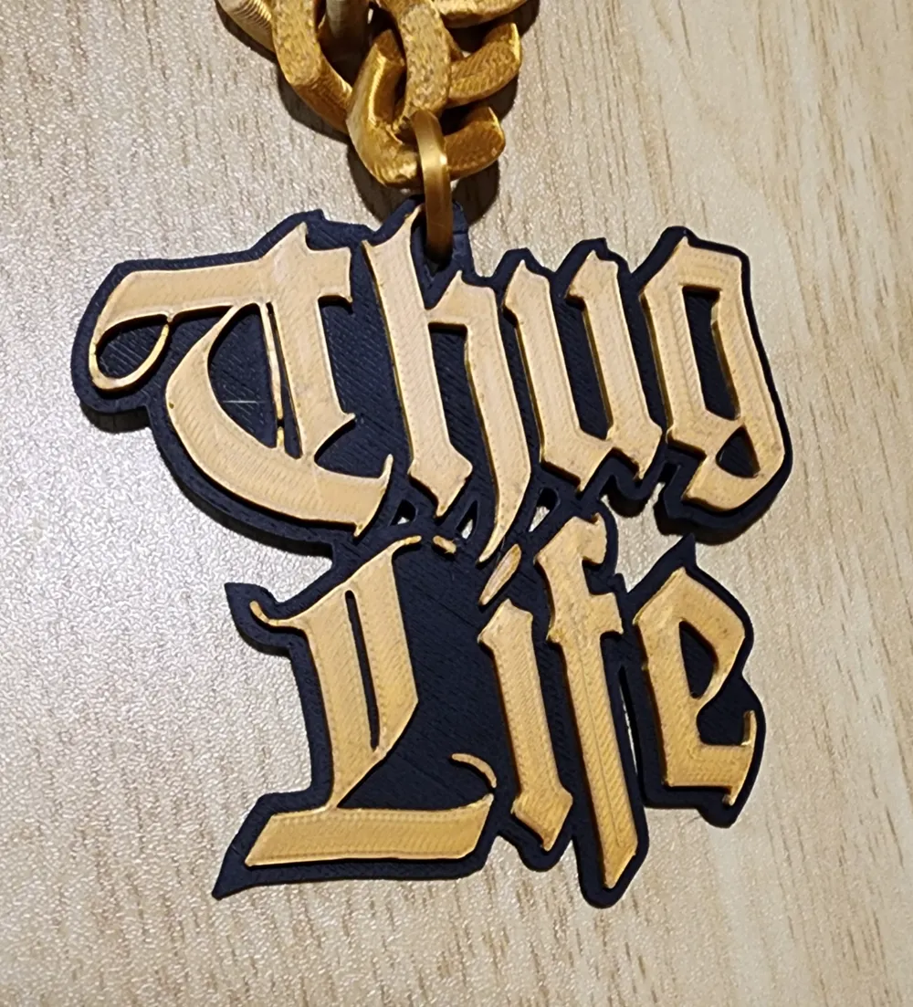 Thug Life Chain Charm - Free 3D Print Model - MakerWorld