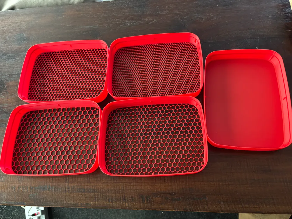 Sifter Set with Hexa-mesh (stackable) - Free 3D Print Model - MakerWorld