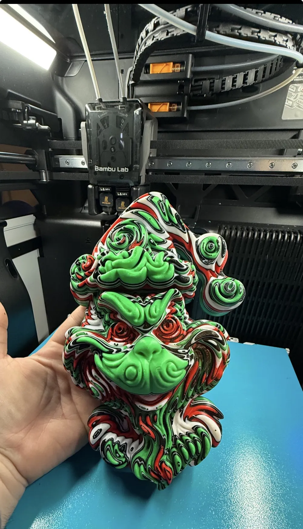 Psychedelic Grinch Face Layer Stacked Free 3d Print Model Makerworld