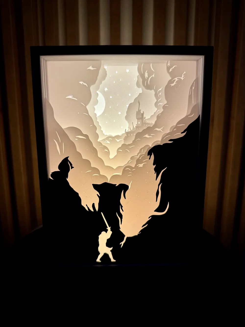 Fantasy Dragon Nightsky Light Box 3d Lamp - Free 3D Print Model ...