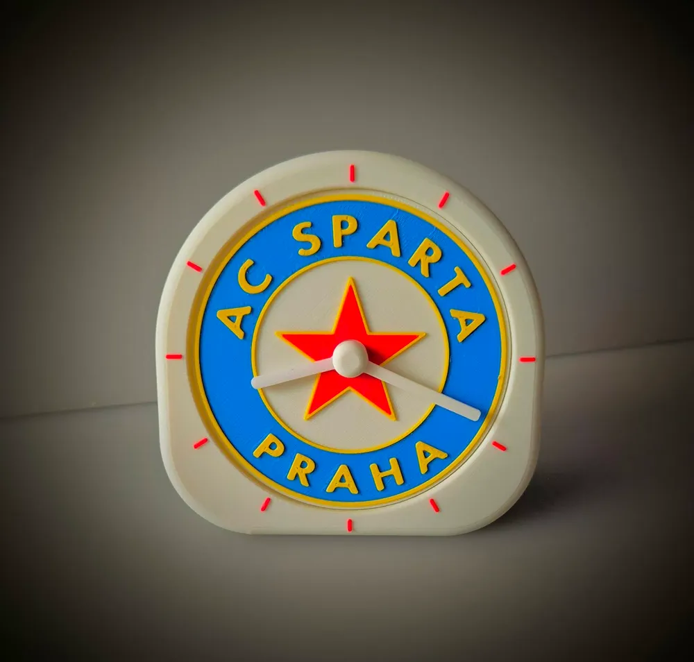 AC Sparta Praha, stolní hodiny, fotbal, clock by JLA1mini - MakerWorld