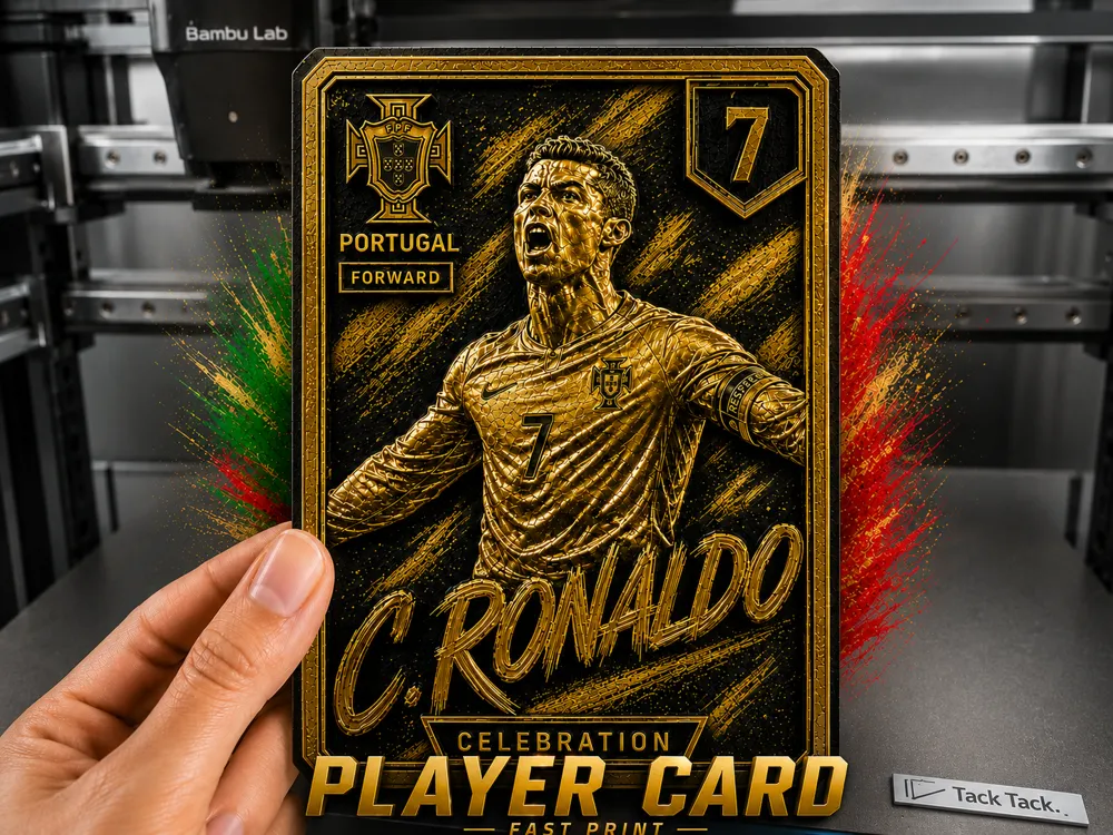 Cristiano Ronaldo Player Trading Card - Free 3D Print Model - MakerWorld