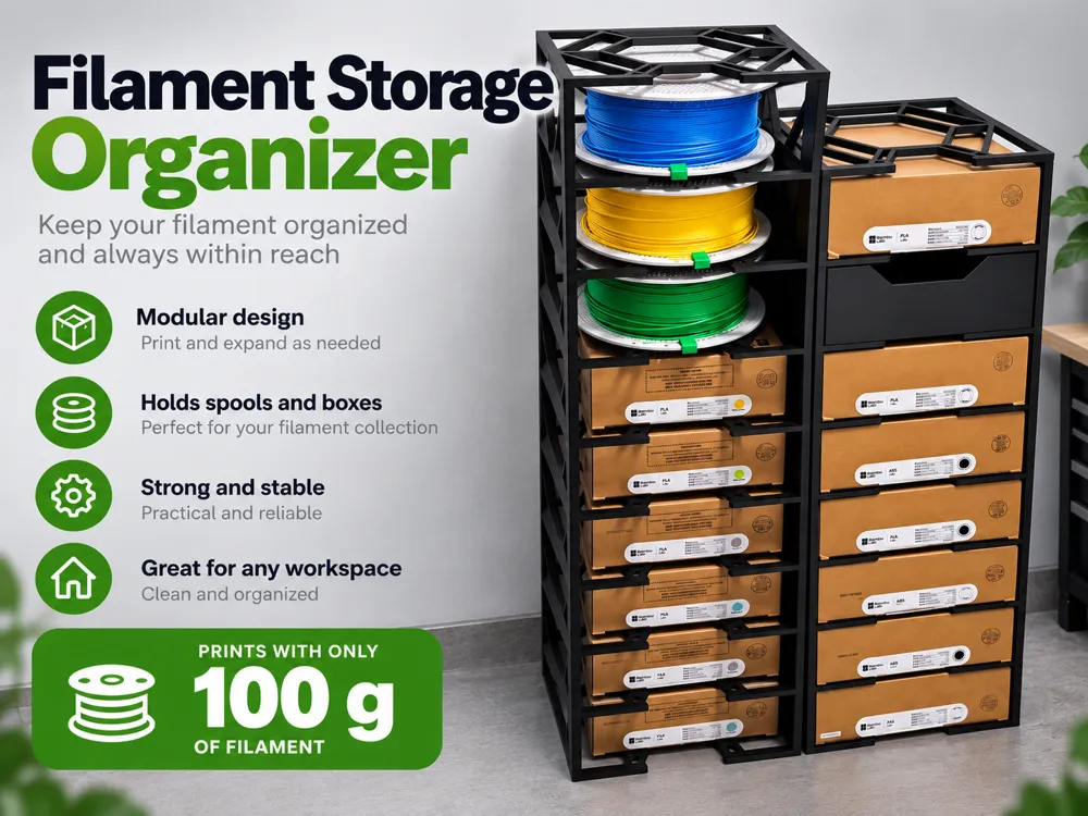 Modular Filament Storage Organizer - Free 3D Print Model - MakerWorld